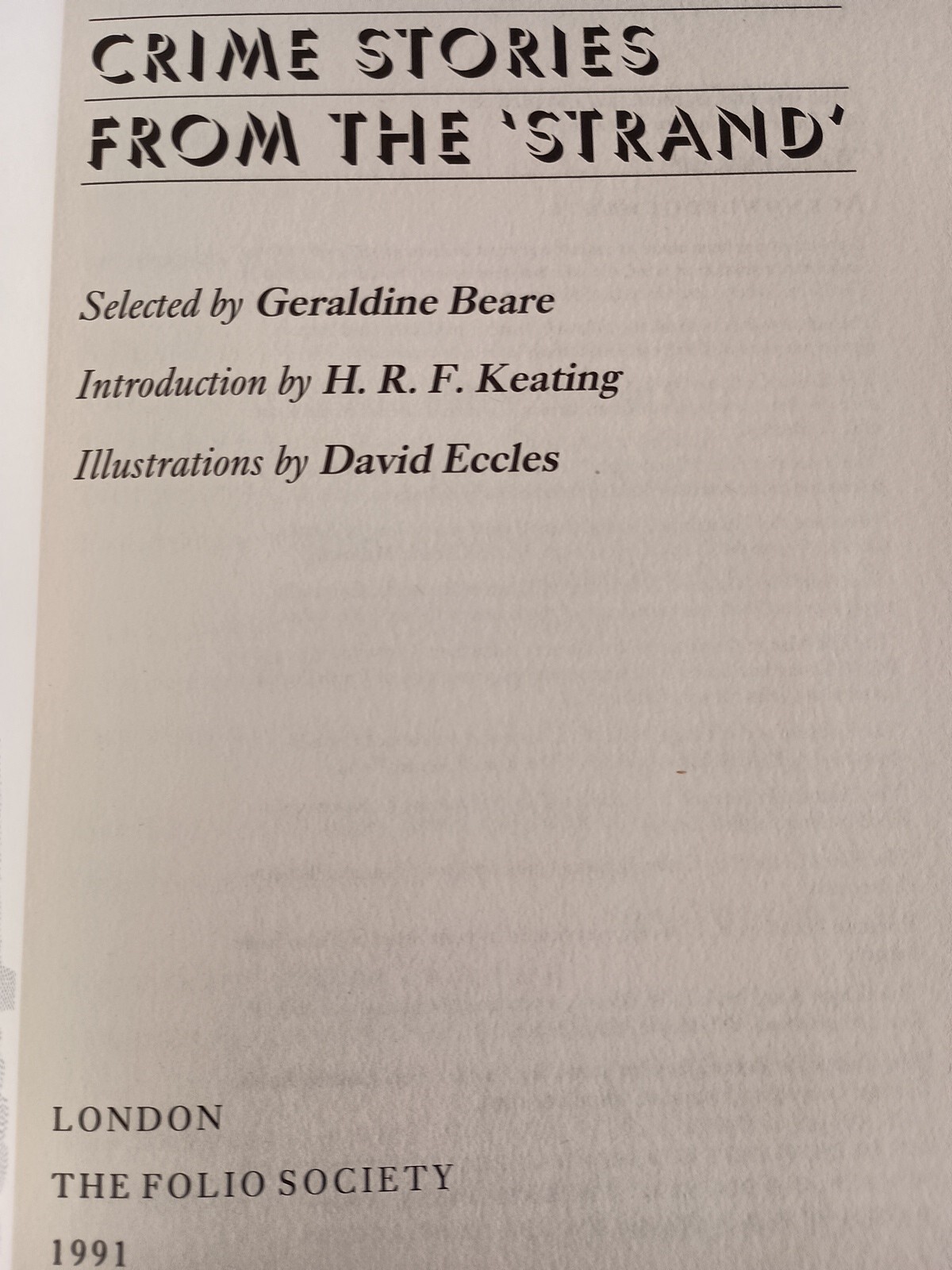 "Crime Stories From The Strand", Folio Society, 1991. | eBay