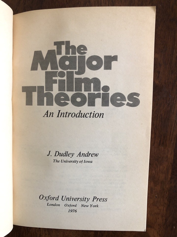 The Major Film Theories : An Introduction by J. Dudley Andrew Paperback ...