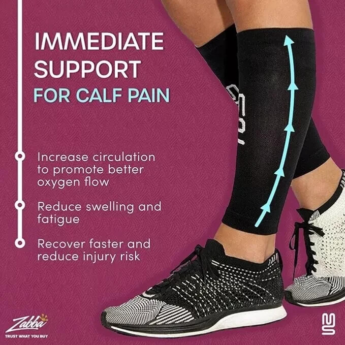 Elastic Calf Support Compression Sleeves Running Leg Pain Shin Splints ...