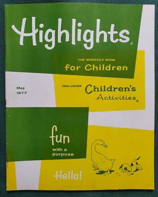 1977 Highlights Magazine, May, 1977; Very Good+ condition, No marks ...