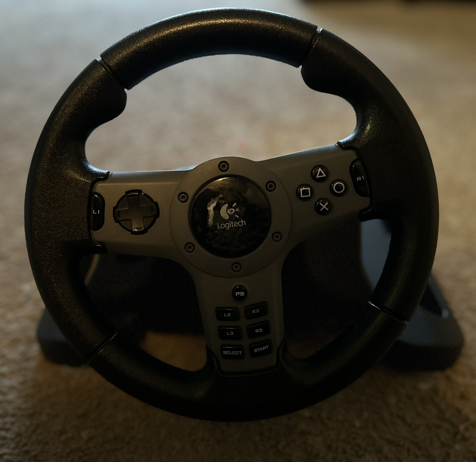 OEM Logitech E-X5D12 Driving Steering Wheel Sony Playstation 2 PS2 ...