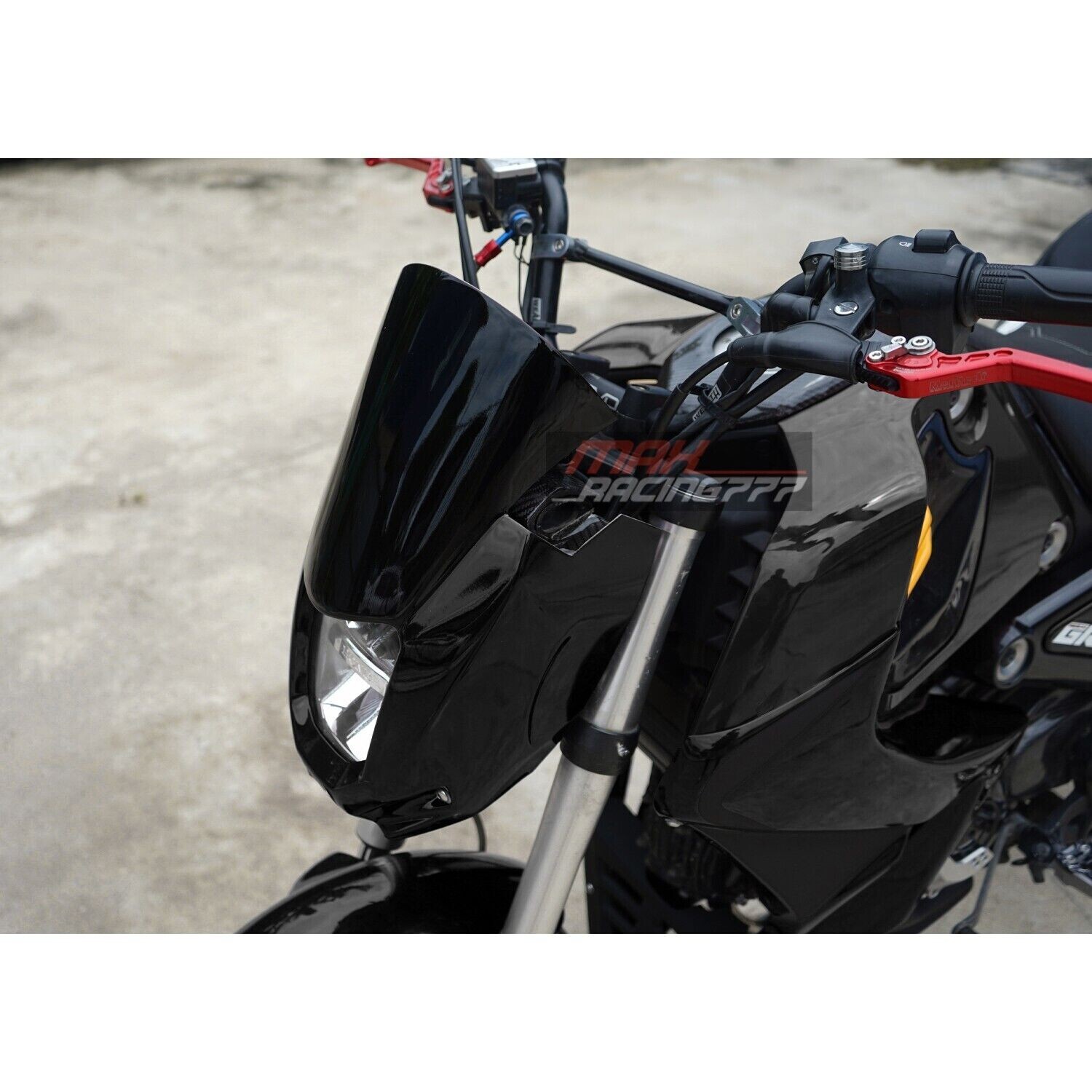 BLACK FRONT COVER HEADLIGHT WINDSCREEN WINDSHIELD FOR HONDA GROM 125 ...