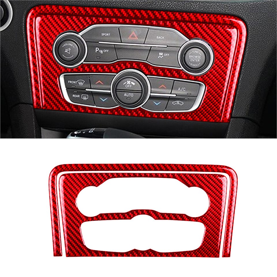 26Pcs Red Carbon Fiber Interior Full Set Cover Trim For Dodge Charger ...
