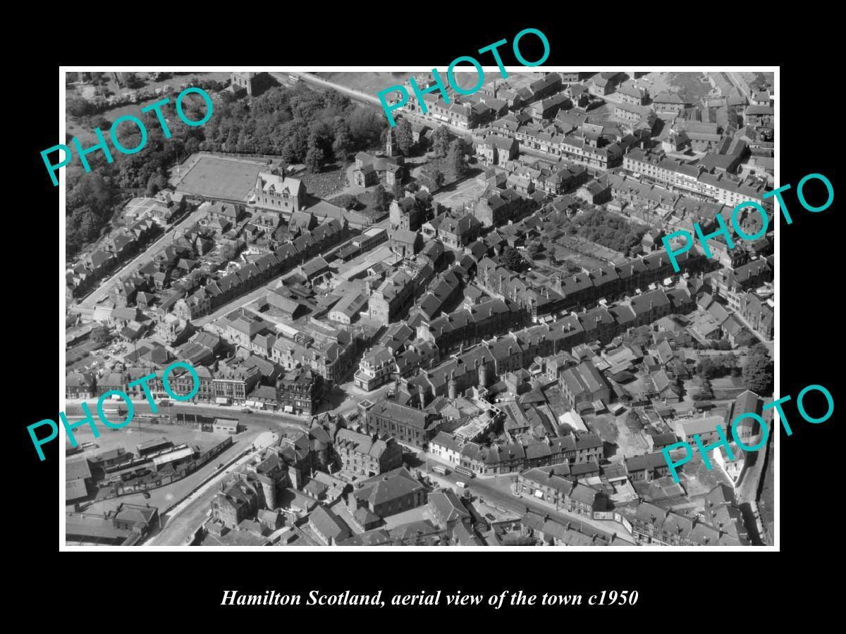 OLD 8x6 HISTORIC PHOTO OF HAMILTON SCOTLAND AERIAL VIEW OF THE TOWN ...