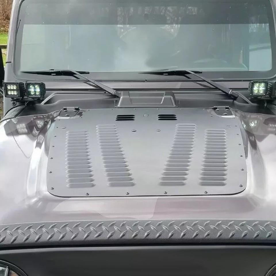 Aluminum Alloy Vented Hood Louver Black For 2003-2006 Jeep Wrangler TJ ...