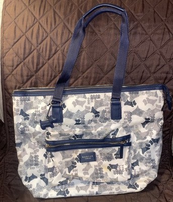 Radley London Scottie Dog White And Navy Blue Purse, Tote, Bag Read ...
