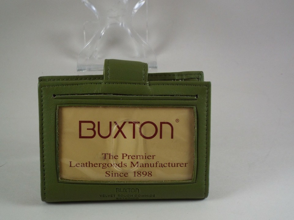 Buxton Green Leather Card Holder Wallet | eBay