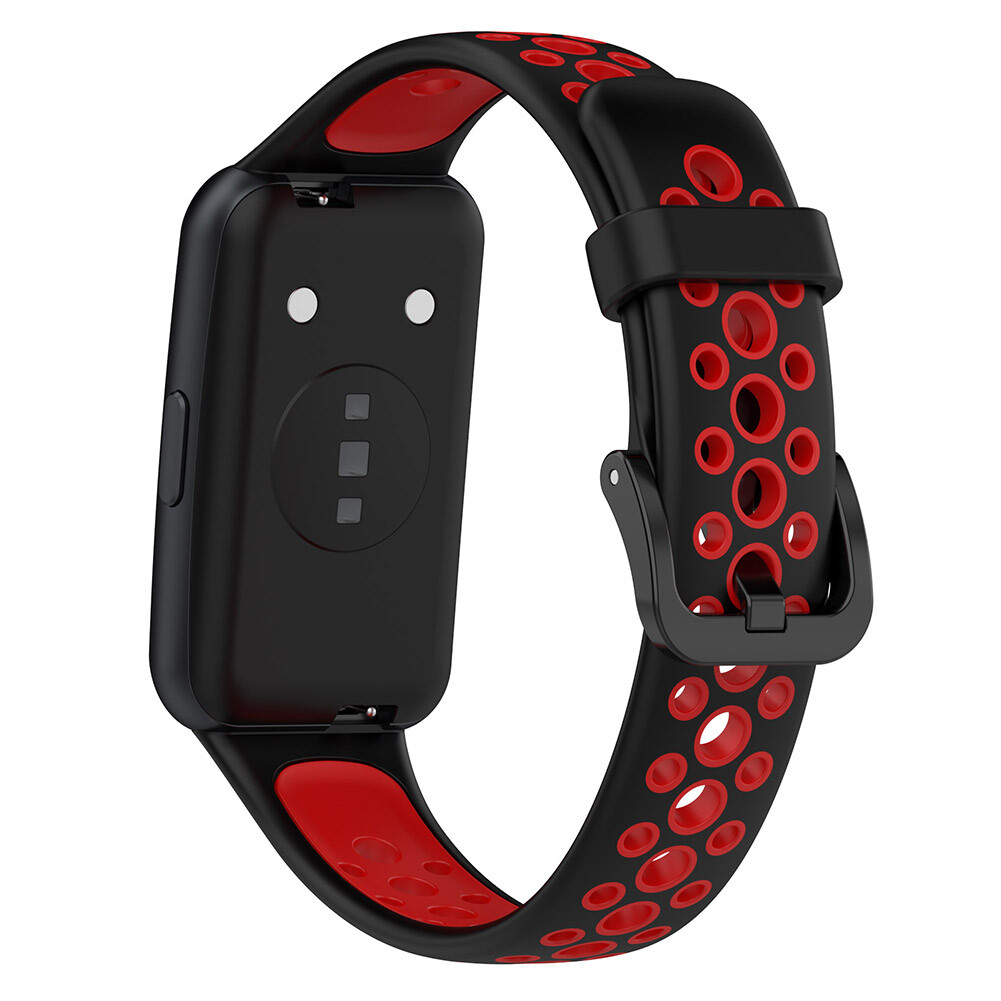 TPU Band for Huawei Band 7 Wristbands Smart Bracelet Strap (Black Red ...