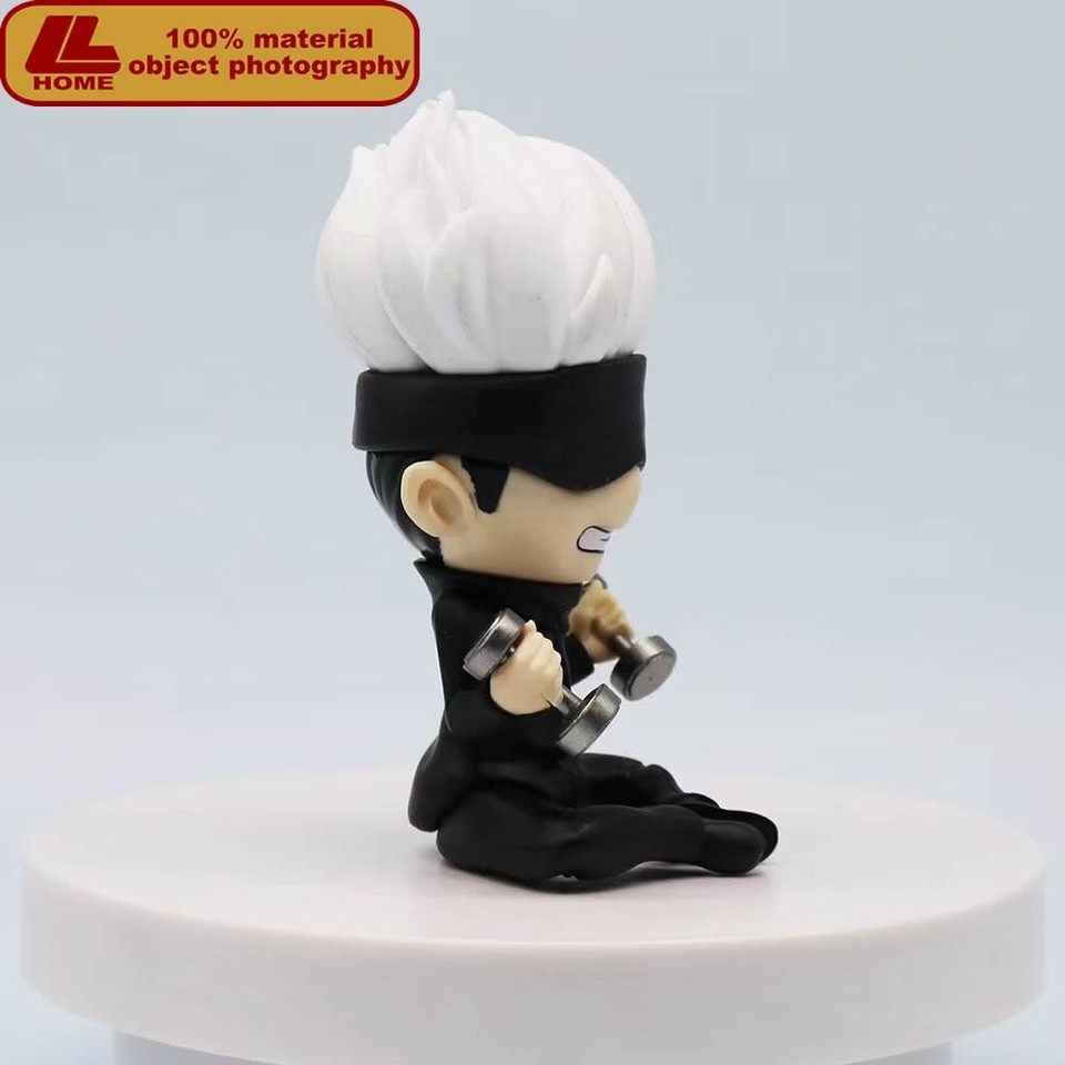 Anime ZS Satoru Gojo dumbbel Training Cute Big Head Figure Statue toy ...