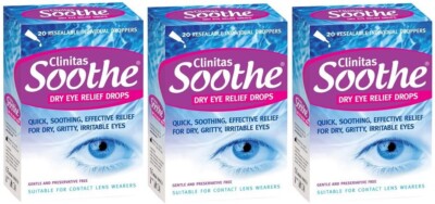 Clinitas Soothe Dry Eye Relief Drops 0.5ml Vials 20 Drops x 6 Packs | eBay