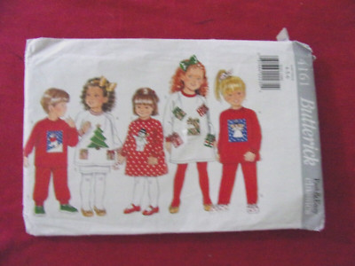 UNCUT BUTTERICK # 4161 CHILD SZ 4-5-6 CHRISTMAS WARDROBE SEWING PATTERN ...