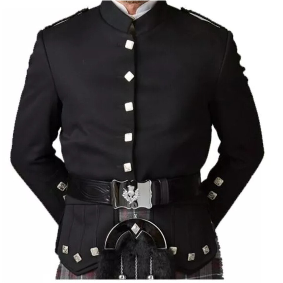 Doublet Kilt Jacket Scottish Military Piper Men's Wool Tunic Drummer ...