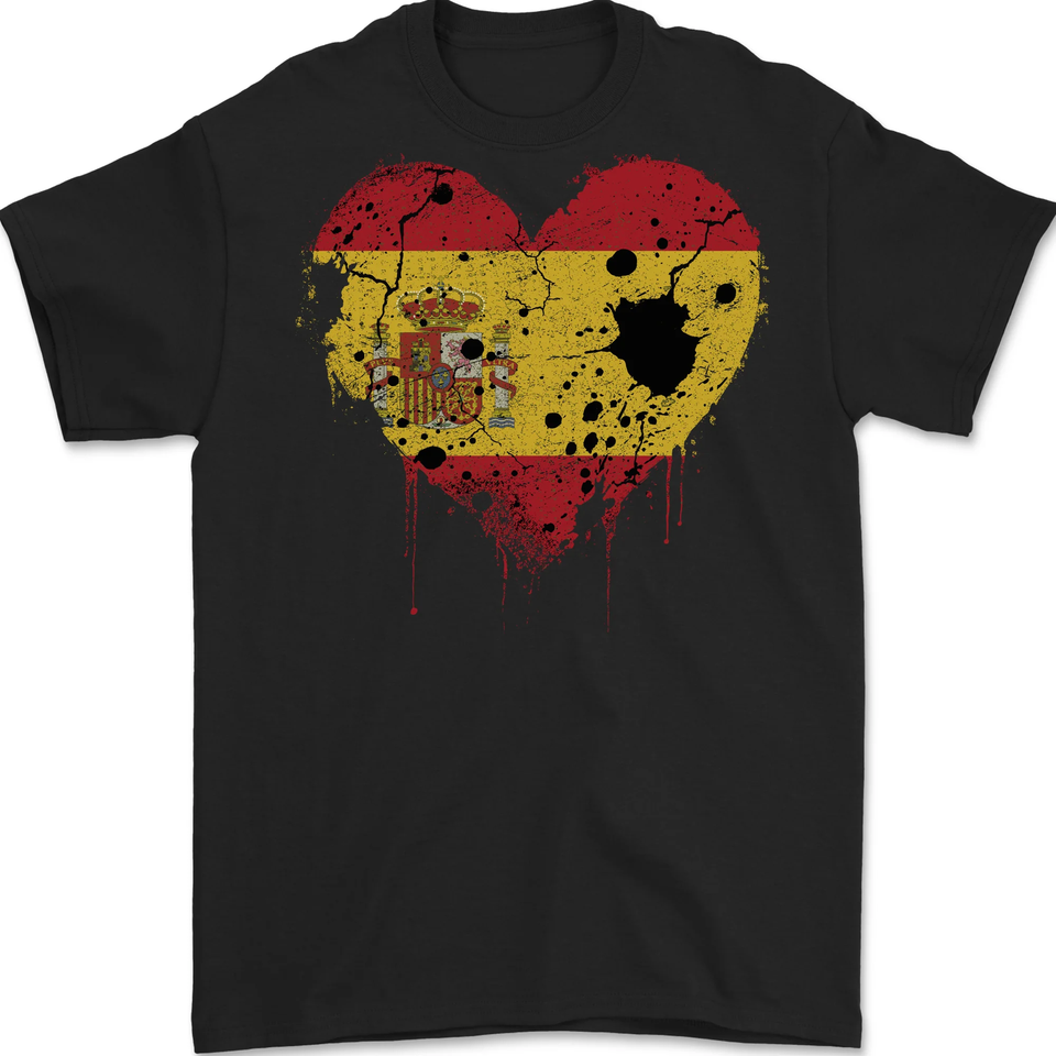 Love Spain Flag Spanish Day Football Mens T-Shirt 100% Cotton | eBay UK
