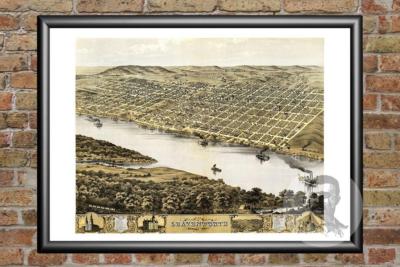 Reproductions - 1869 Birds Eye Map