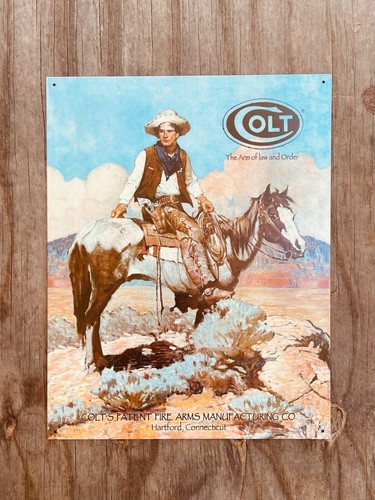 Colt-Tex and Patches HOME/GARAGE TIN SIGN Vintage Horse Firearms 12 ...