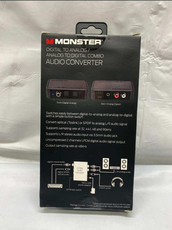 Monster MAD11007BLK Digital to Analog, Analog to Digital, Audio ...