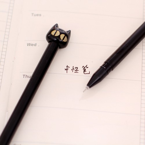 6Pcs Cute Cartoon black Cat Gel ink Pen funny School Stationery Office ...