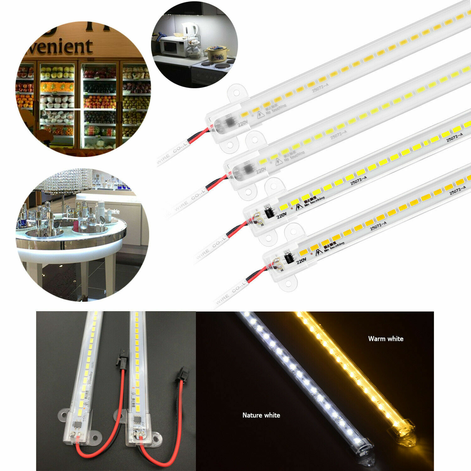 LED Bar Light Brightness Tube 72LEDs LED Rigid Strip LED Fluorescent ...