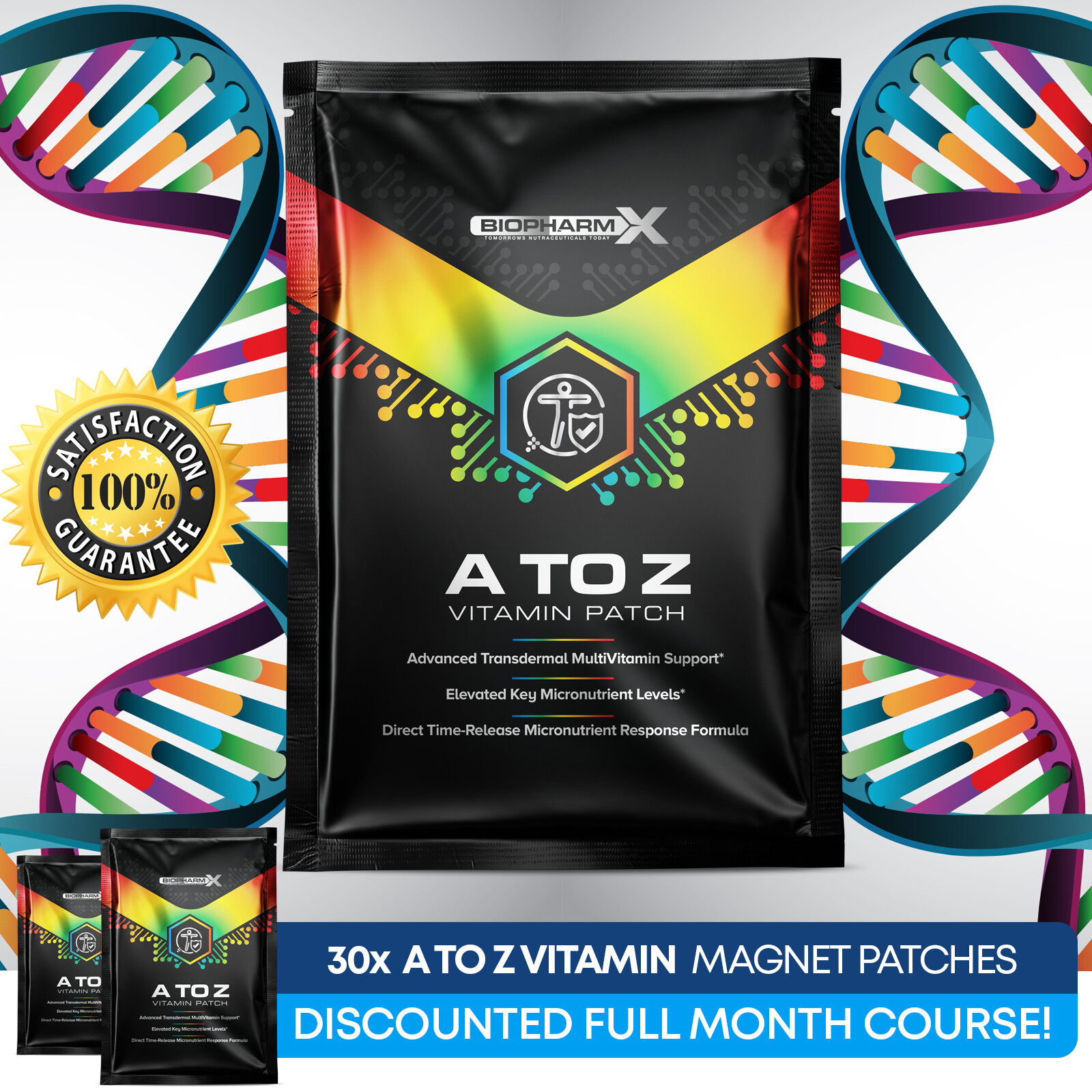 Multivitamin Patch 100% RDA ALL Essential Multi Vitamins A C D E K + B ...