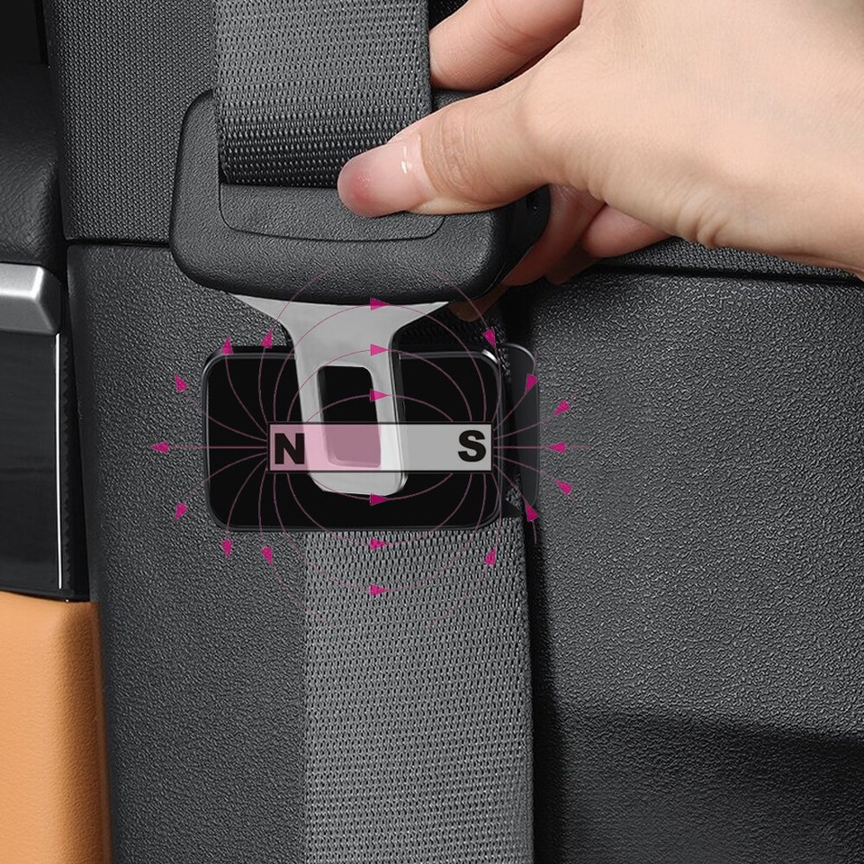 2x Magnetic Car Seat Belt Buckle Fixed Stabilizer Limiter Stopper ...