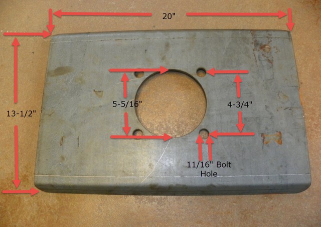 Universal Fit Mounting Plate for Rotary Cutter 40hp Gearbox 20 X1 3-1/2 ...
