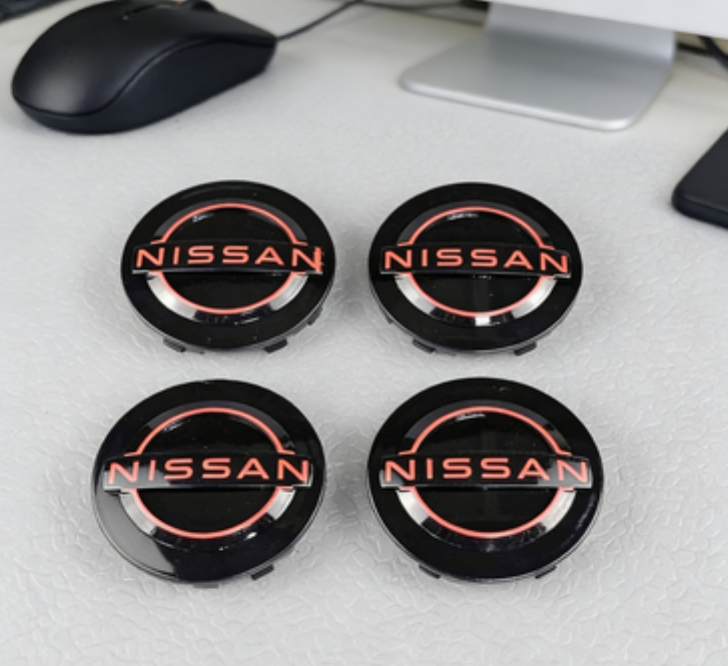 4PCS 2.5in For Kicks 2021-2024 Wheel Center Hub Caps Black Red Gloss ...