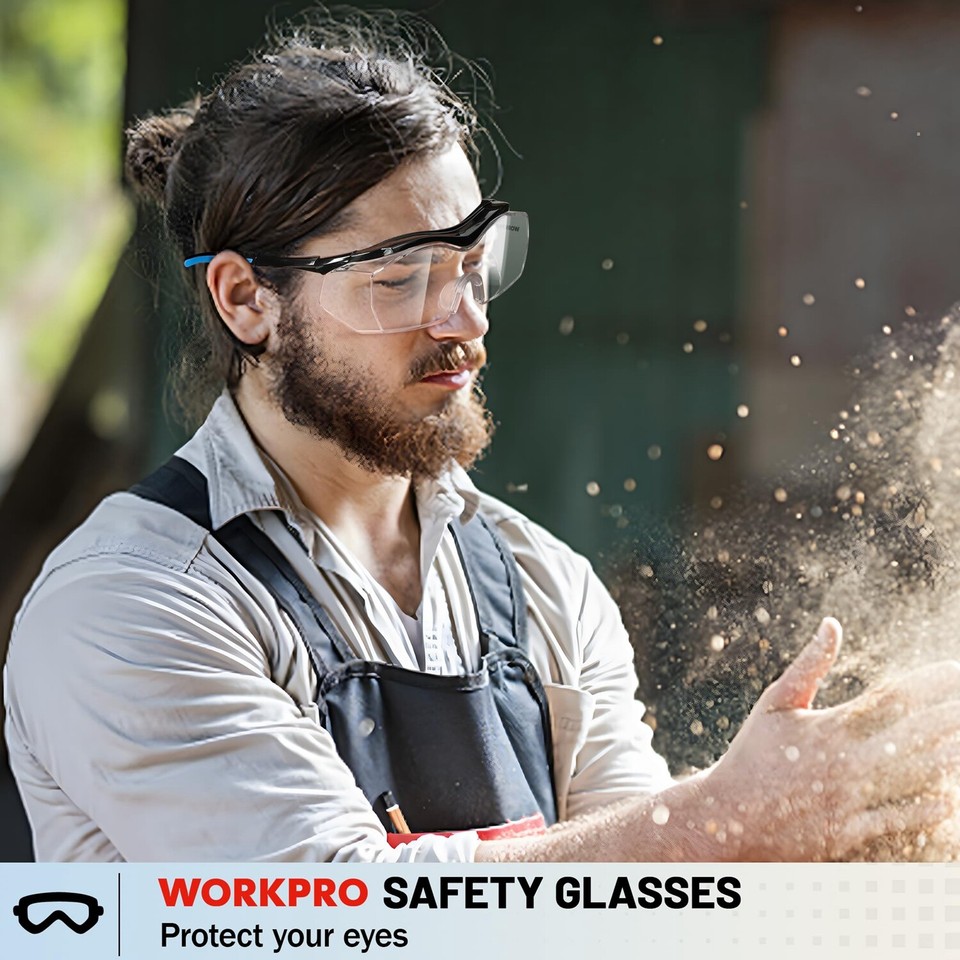 WORKPRO 2PC Clear Safety Glasses Z87.1 Anti Fog Safety Goggle ...