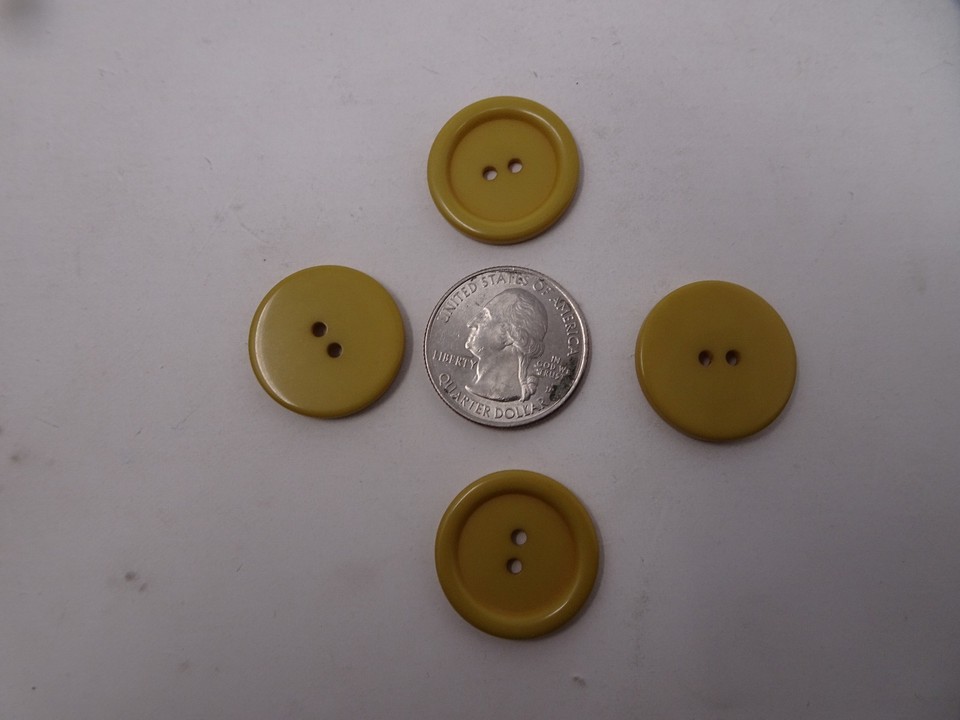 Vintage Mustard Yellow Round Doll's Eye 2-Hole Buttons 24mm Lot of 8 ...