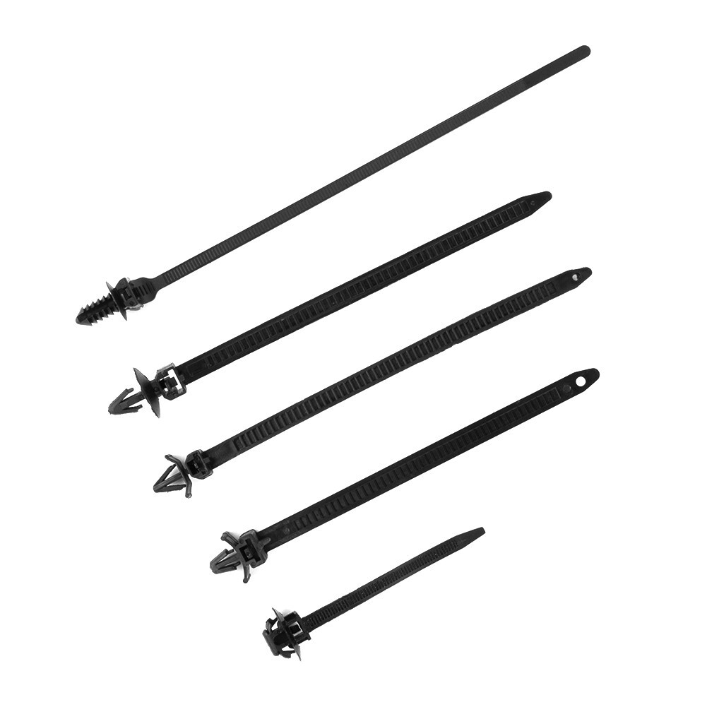 100*- Car Line Cable Tie Clamp Zip Tie Wrap Push Rivet Clip Wiring Loom ...