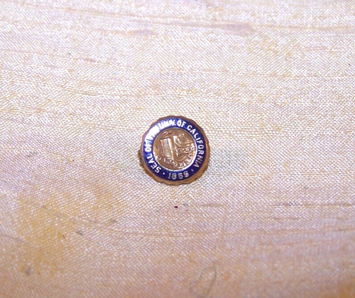 VINTAGE University of California tiny school seal pin, 3/8", Cal ...