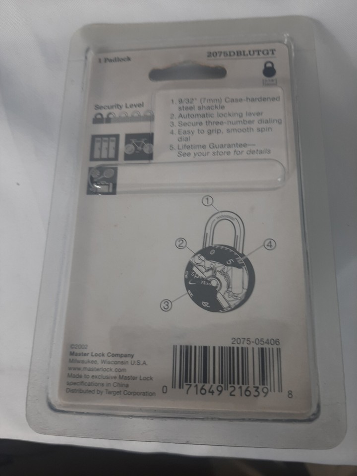 Master Lock Sphero Combination Lock Smooth Spin Padlock 2075D Blue | eBay