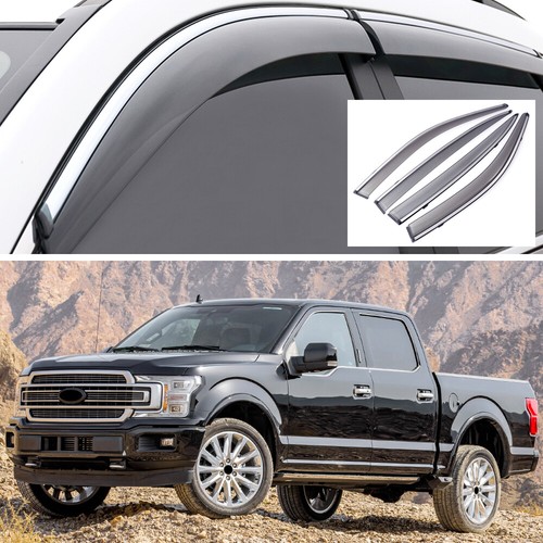 Rain Guard Window Visors Vent Shade Wind Deflectors for Ford F-150 4dr ...