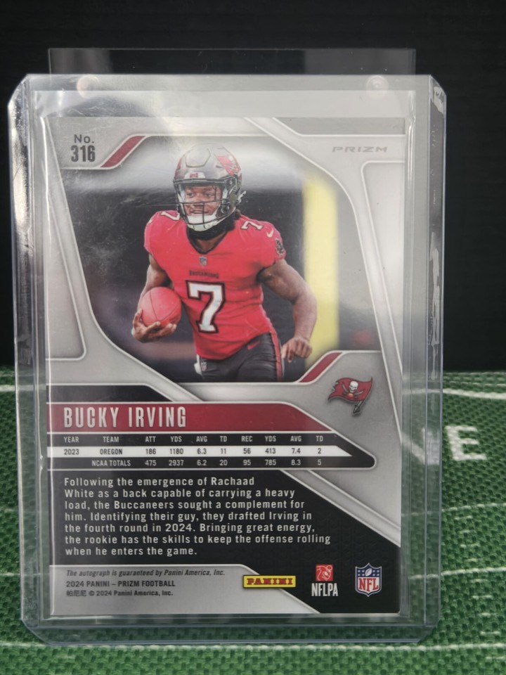 2024 Panini Prizm Bucky Irving Silver Prizm Rookie Autograph RC Auto ...