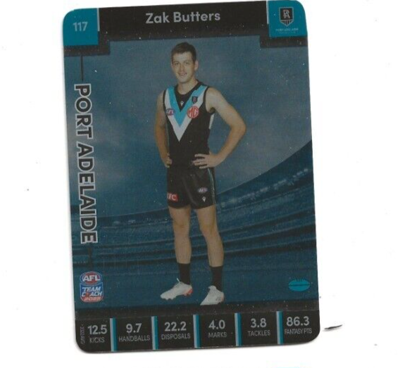 2023 AFL TEAMCOACH SILVER PORT ADELAIDE ZAK BUTTERS CARD # 117 | eBay ...
