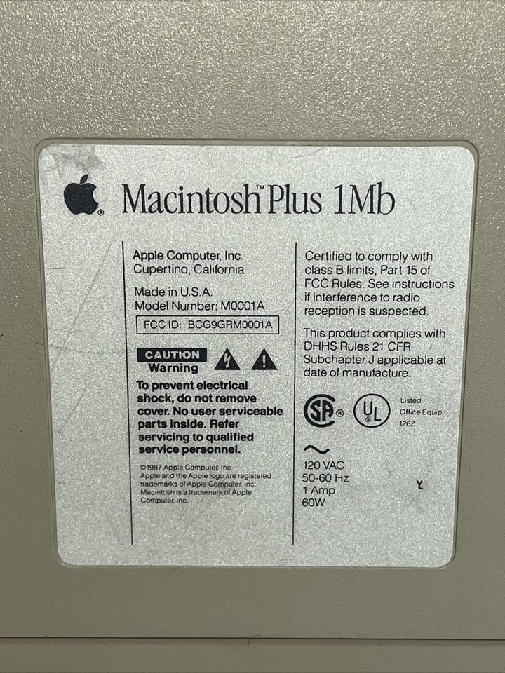 APPLE MACINTOSH PLUS 1MB COMPUTER M0001A | eBay
