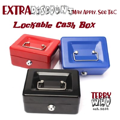 Portable Lockable Cash Box Deposit Slot Petty cash Money Box Safe with ...