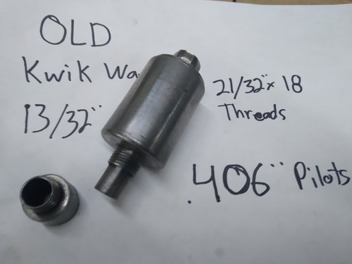 OLDER KWIK WAY VALVE SEAT GRINDER GRINDING STONE HOLDER .406" PILOTS 21 ...