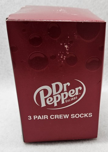 Dr. Pepper 3 Pair Men's Crew Socks Fits Shoe Size 8-12, Sock Size 10-13 ...
