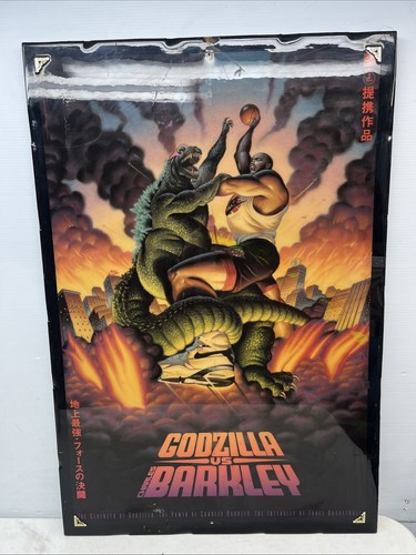 RARE Original 1992 Charles Barkley Nike Poster "BARKLEY VS GODZILLA ...