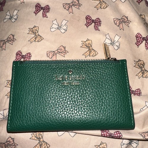 kate spade new york Bifold Leather Wallet - Deep Jade | eBay