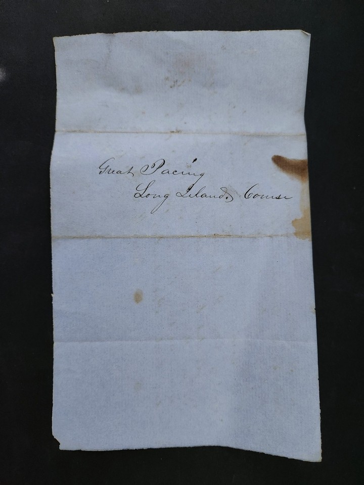 1855 antique HORSE RACING long island ny POCAHONTAS beats HERO pacing ...