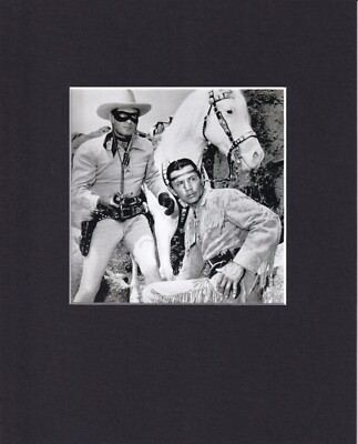 8X10" Matted Print Art Picture: Lone Ranger, Tonto, Trigger Horse | eBay