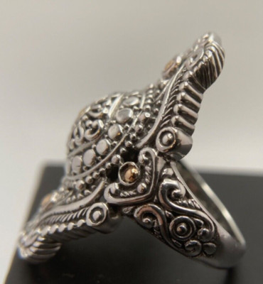 Sarda, Bali Handmade,Unique & Exotic,Sterling/18kt Gold Accents Ring Sz ...