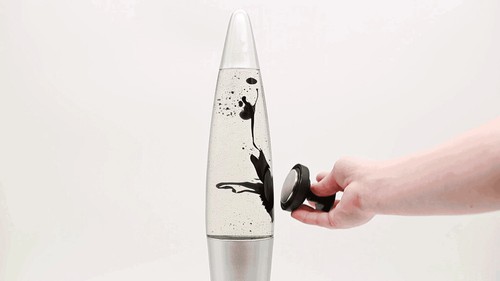 Retro Rocket Ship Ferrofluid Lava Lamp with Magnetic Black Wax and ...
