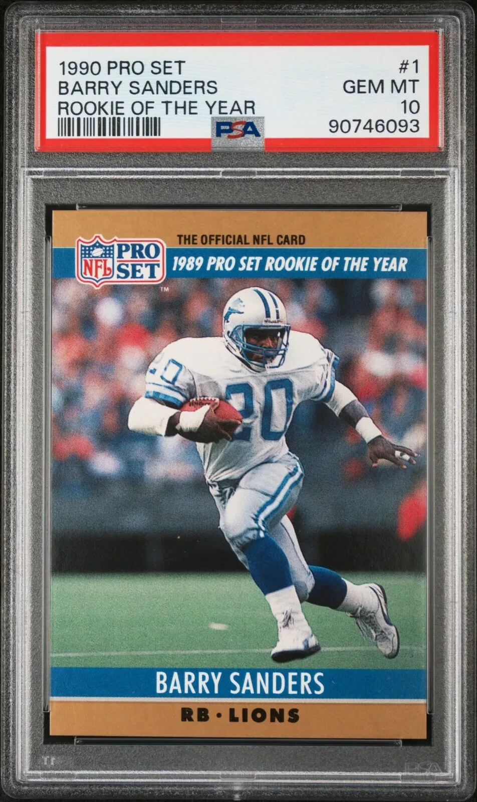 1990 Pro Set Barry Sanders #1 Rookie Of The Year PSA 10 | eBay