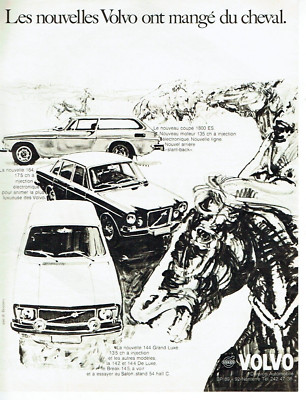publicité Advertising 0323 1972 les nouvelles Volvo ont mangé du cheval ...