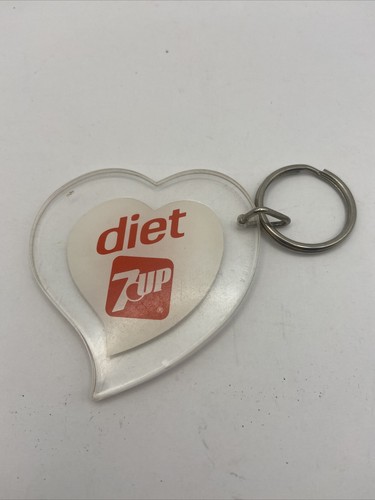 Vintage Diet 7UP Soda Pop Heart Keychain Clear Plastic | eBay Australia