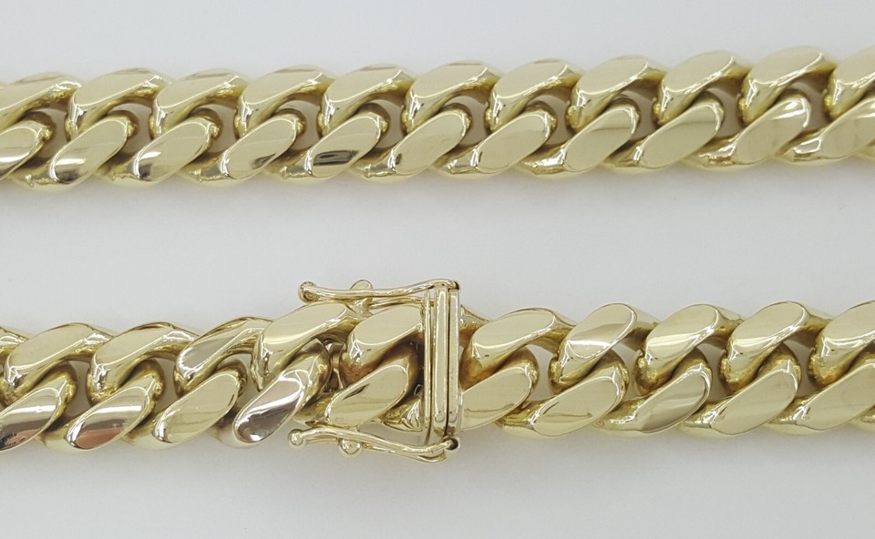 Yellow Gold Cuban Chain Necklace Solid 10K Yellow Gold 20" 119 Grams 9. ...