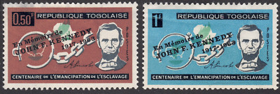 1963 Togo SC# 454-455-Lincoln Broken Fetters, Maps of Africa and US-2 ...