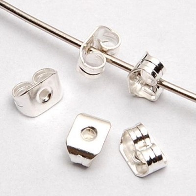 50 Pieces Base Of Earrings In Silver Earring Back Caps | eBay Australia